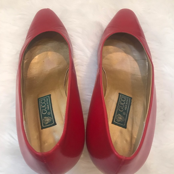 Gucci | Shoes | Vintage Gucci Red Heeled Pumps | Poshmark